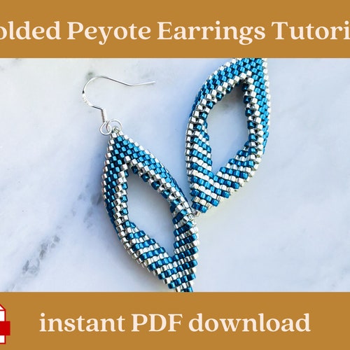 Twisted Peyote Beaded Earrings Tutorial Folded Peyote Leaf - Etsy
