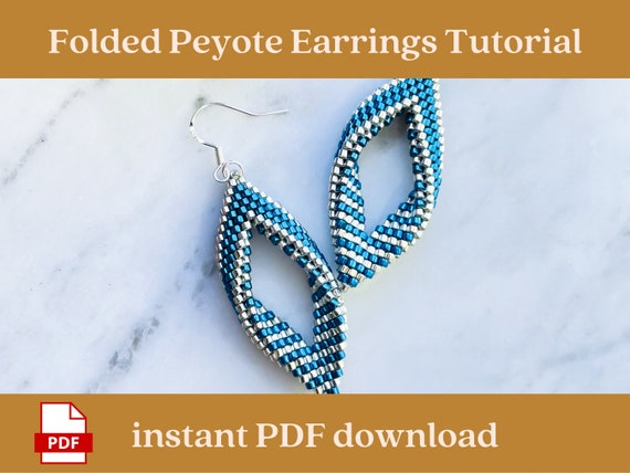 Twisted Peyote Beaded Earrings Tutorial Folded Peyote Leaf - Etsy