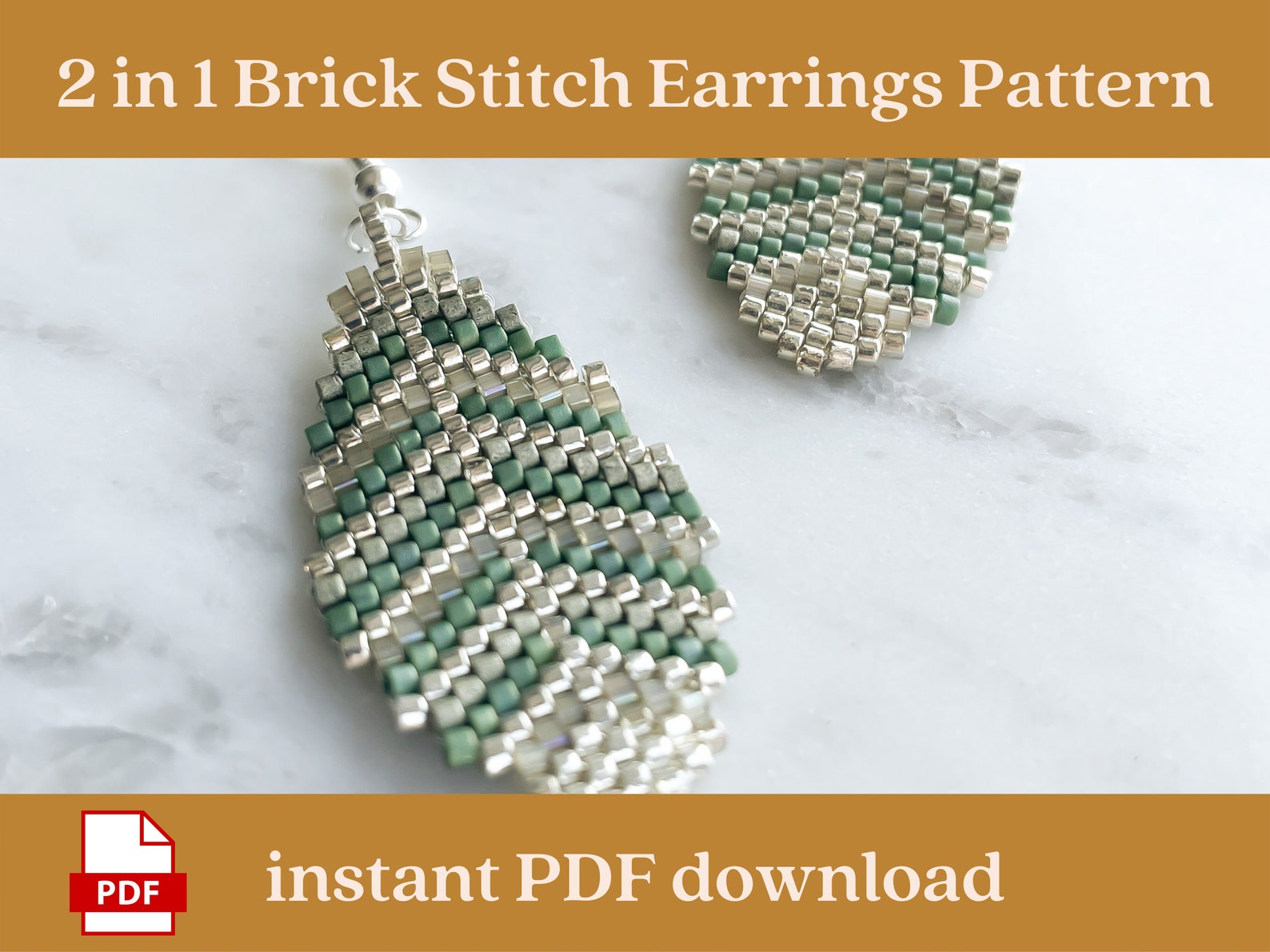 Leaf Beaded Earrings Pattern Brick Stitch Pattern PDF - Etsy