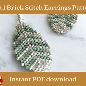 Leaf Beaded Earrings Pattern Brick Stitch Pattern PDF - Etsy