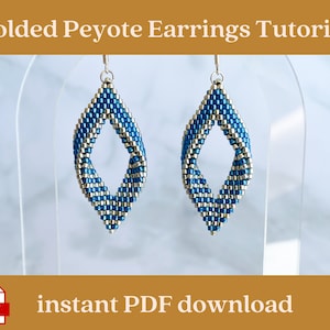 Twisted Peyote Beaded Earrings Tutorial, Folded Peyote Leaf Tutorial ...