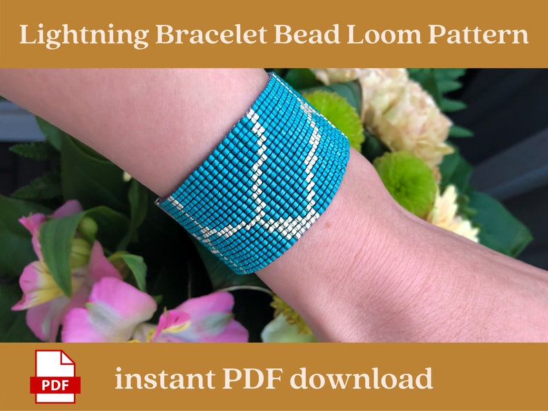 Bead Loom Bracelet Pattern Lightning Beading Bracelet | Etsy