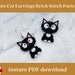 Cute Cat Brick Stitch Earrings Pattern, Tuxedo Cat Beading Pattern ...