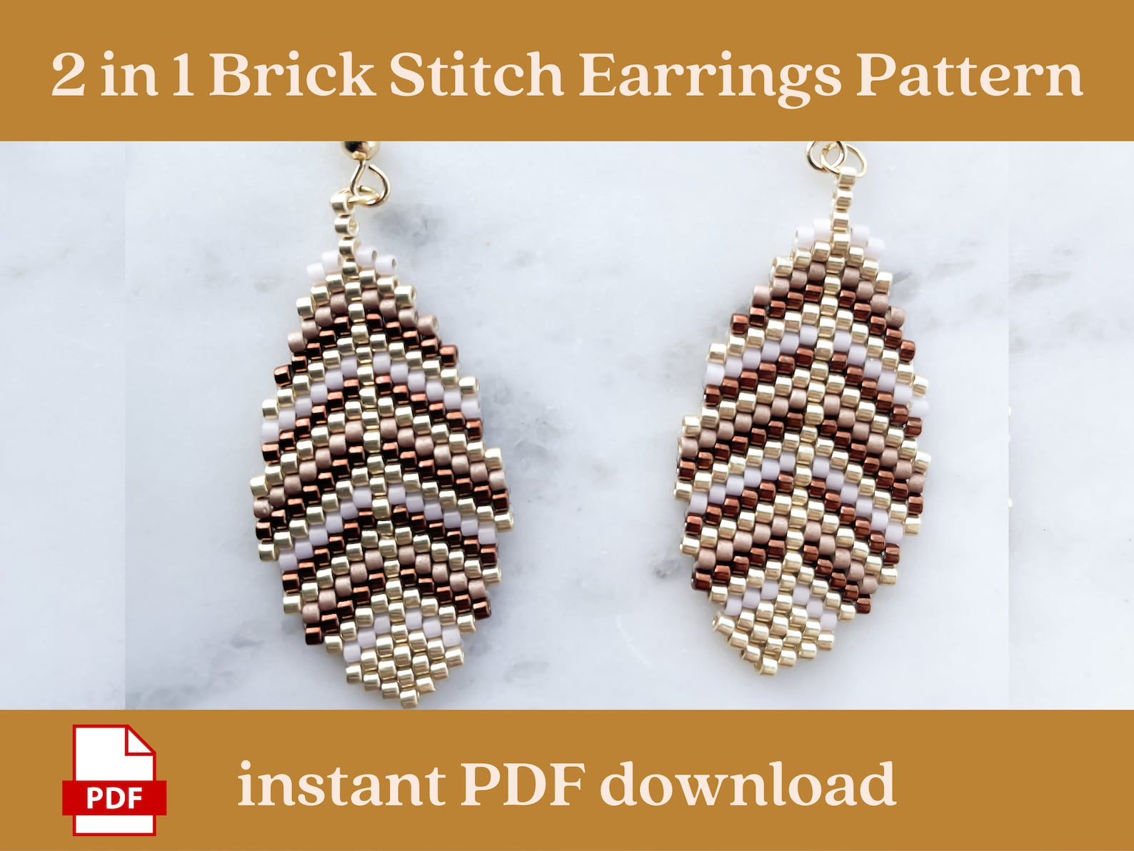 Leaf Beaded Earrings Pattern Brick Stitch Pattern PDF - Etsy