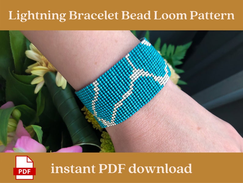 Bead Loom Bracelet Pattern Lightning Beading Bracelet | Etsy