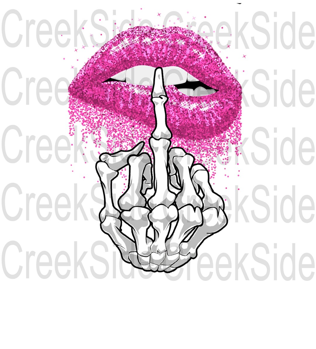 Middle Finger Pink Lips Sublimation Transfer - Anti-valentine - Ready ...