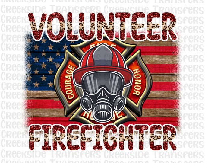 USA Flag Firefighter Patriotic Design DTF. Ready to Press, Heat ...