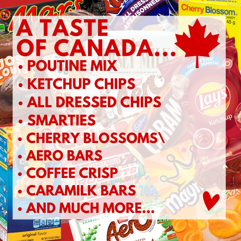 CANADIAN CHRISTMAS PACKAGE Canada Candy, Chips, Poutine, Long Distance ...