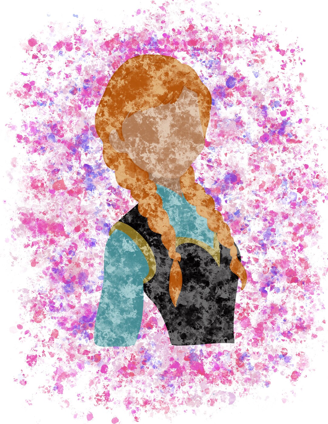 Princess Watercolor Digital Poster; Anna Interpretation - Etsy
