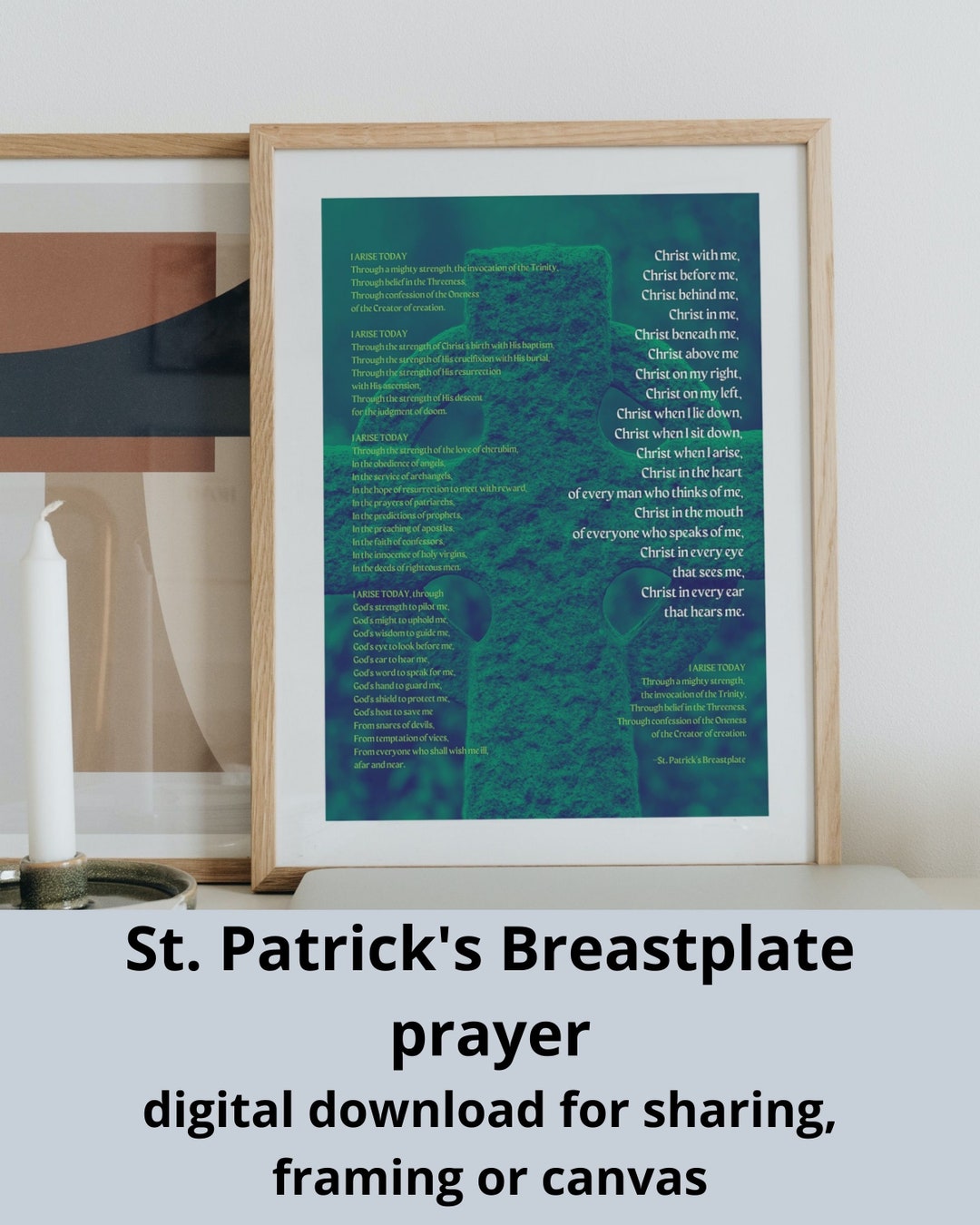 St. Patrick's Breastplate Prayer DIGITAL DOWNLOAD for Sharing, Framing ...