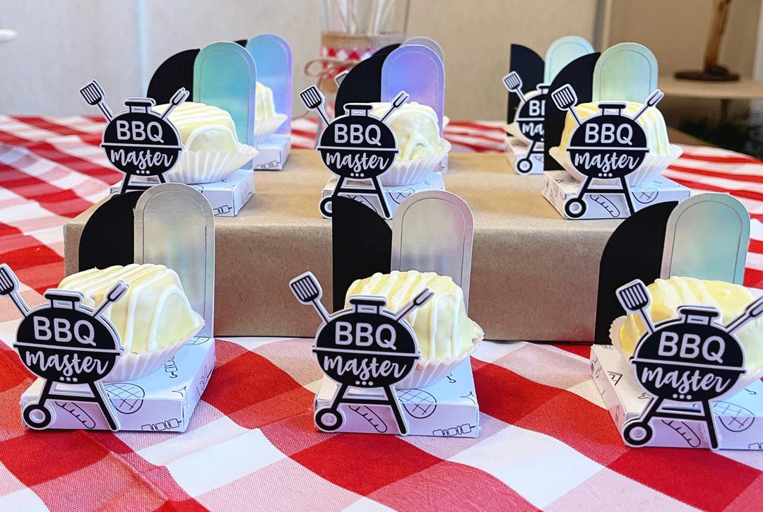 BBQ Grill Paper Figure: Party Favor Box, Birthday Decor (6-piece Kit ...