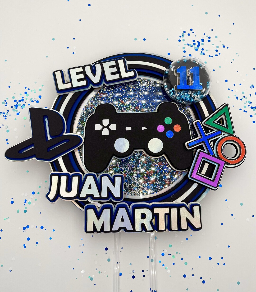 PS Game Custom Acrylic Cake Topper: Shaker LED Party Decoration - Etsy