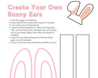 Bunny Ears Printable | Create Your Own Bunny Ears | Easter Party Craft ...