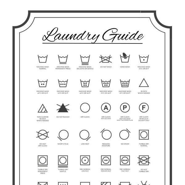Laundry Symbols - Etsy