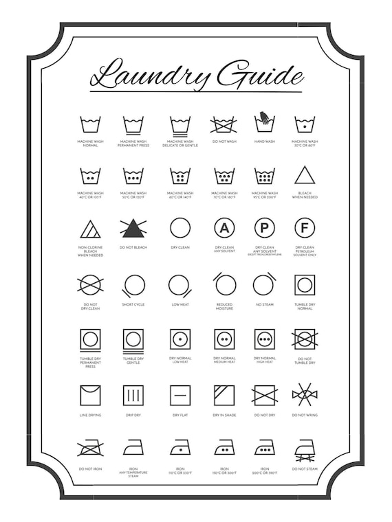 Laundry Guide - Etsy