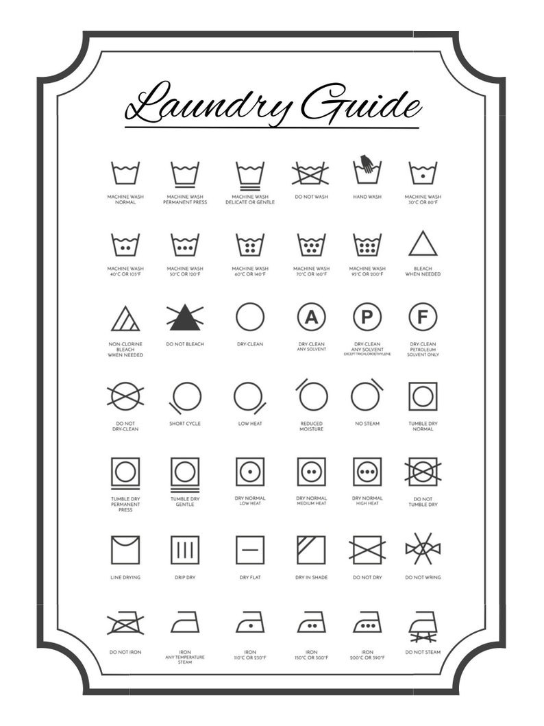 Laundry Guide - Etsy