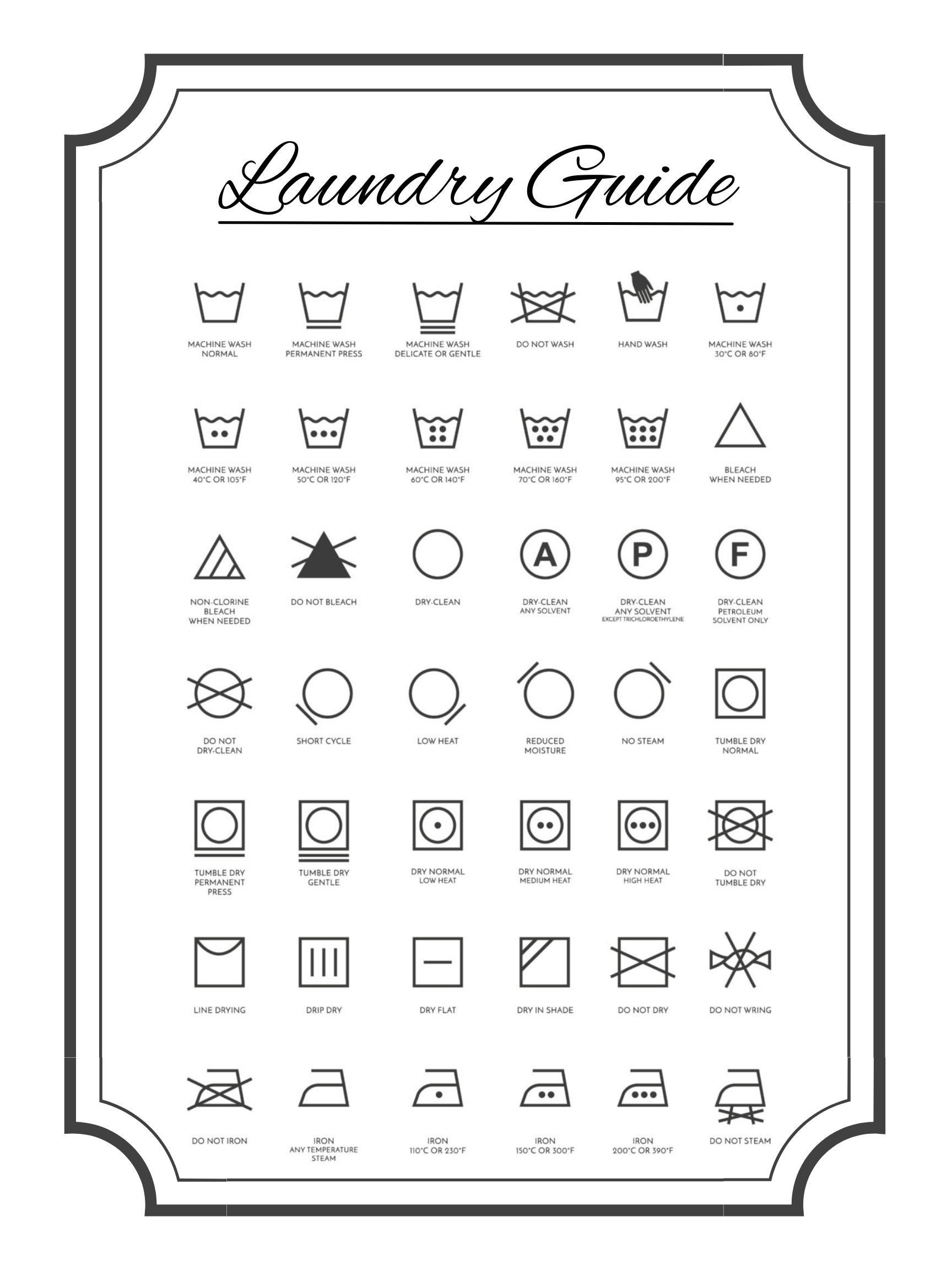Laundry Guide - Etsy