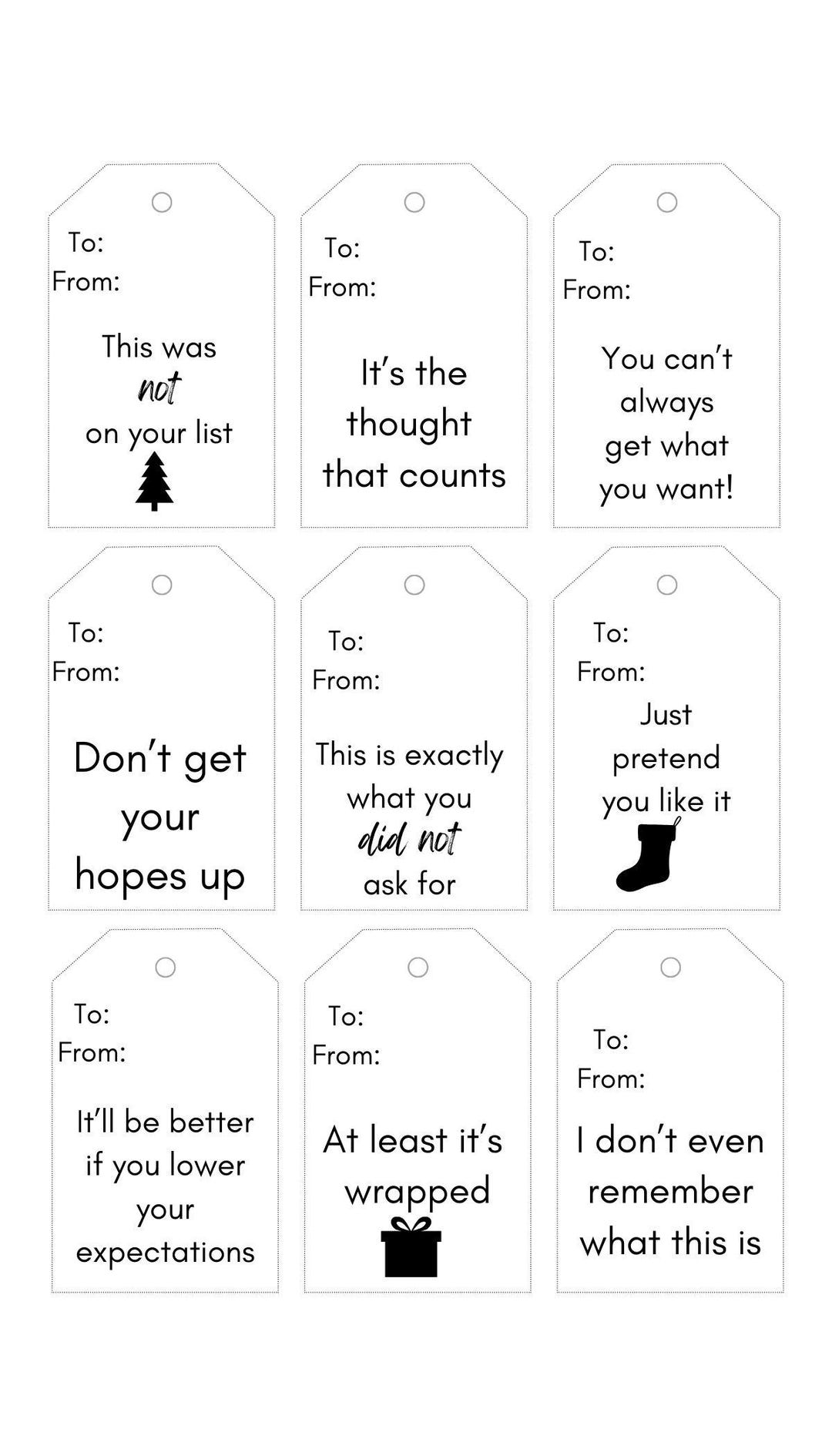 Funny Christmas Gift Tags - Etsy