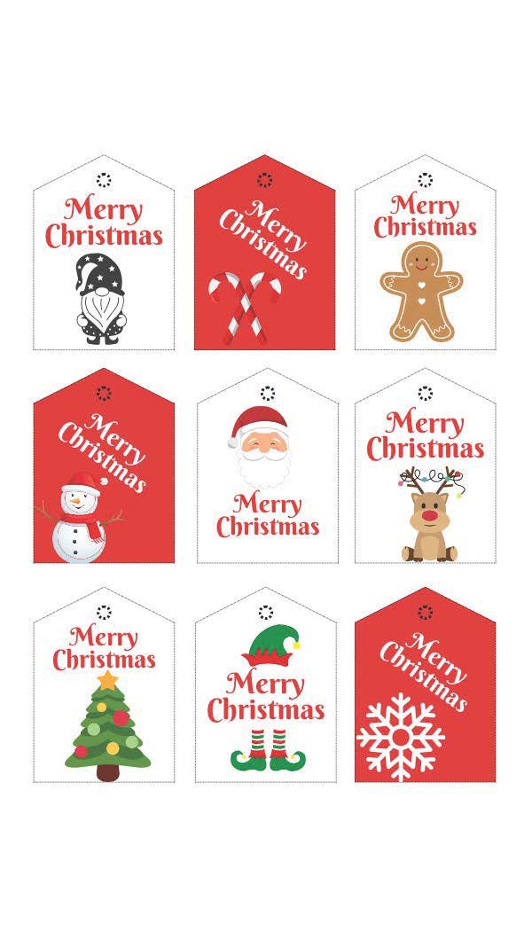 Merry Christmas Gift Tags - Etsy