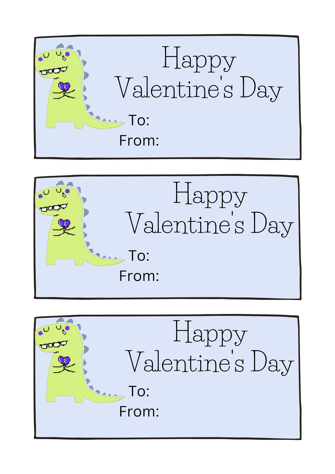 Printable Blue Valentines Day Cards - Etsy