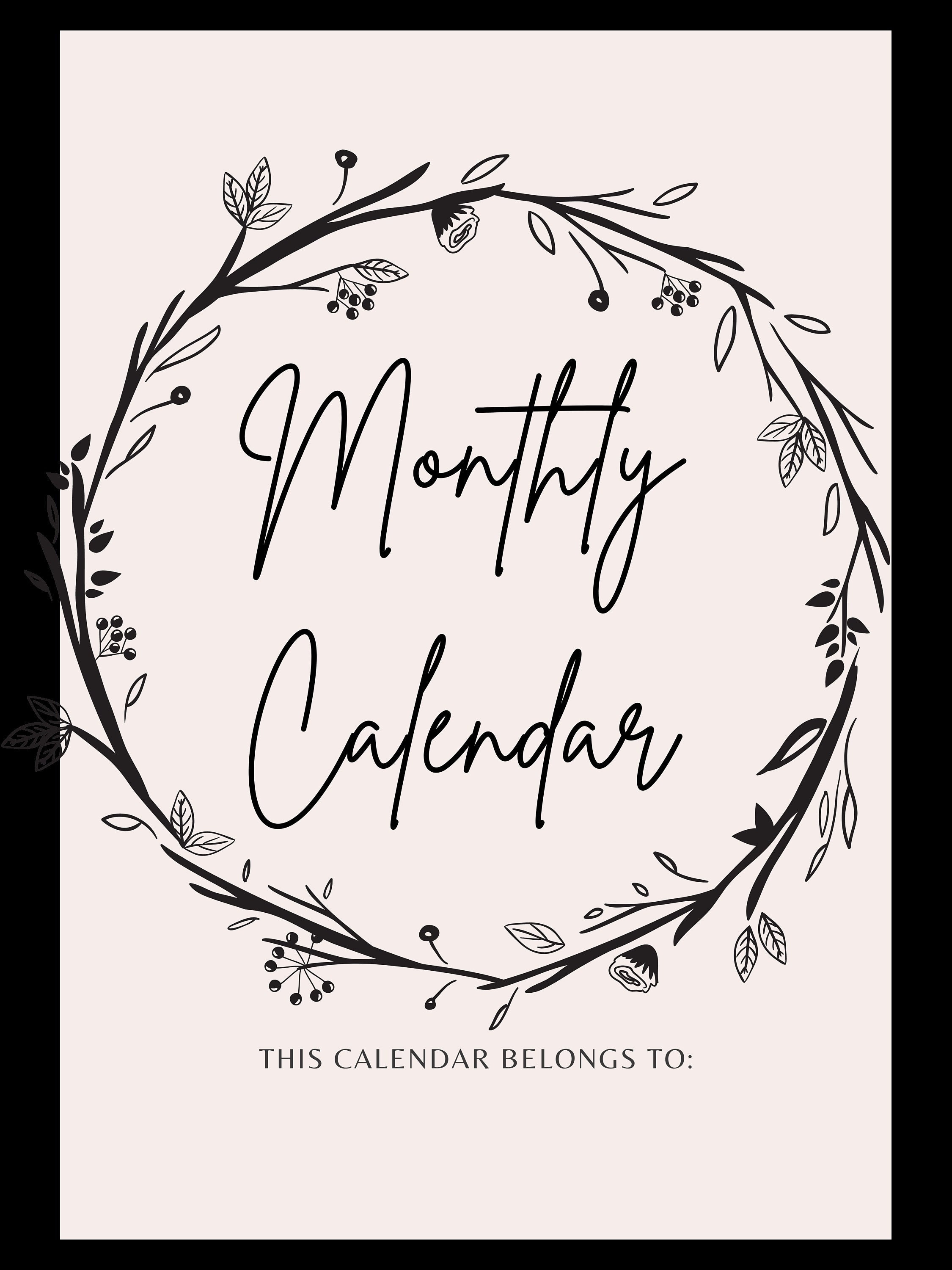 12 Month Calendar- Fillable - Etsy