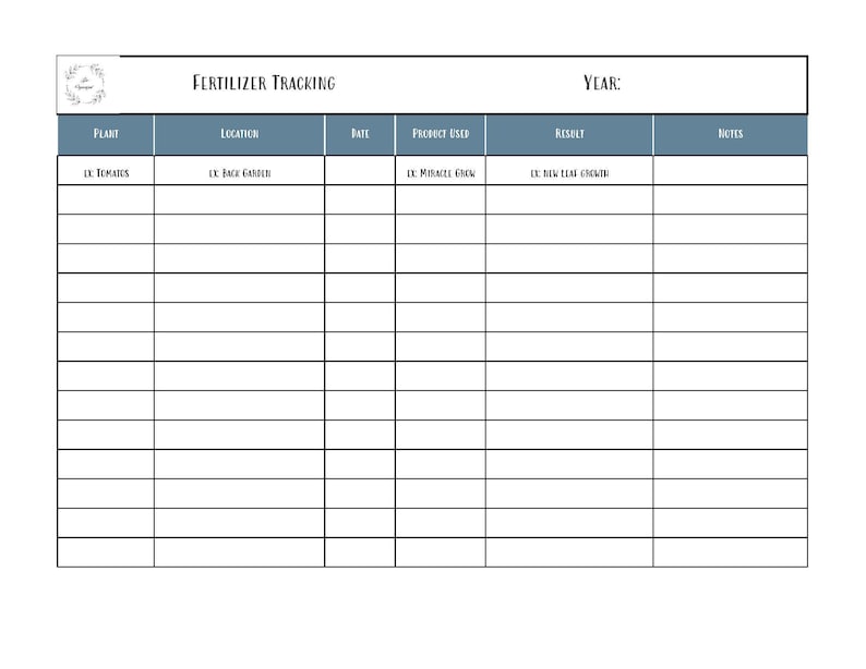 Fertilizer Tracking - Etsy