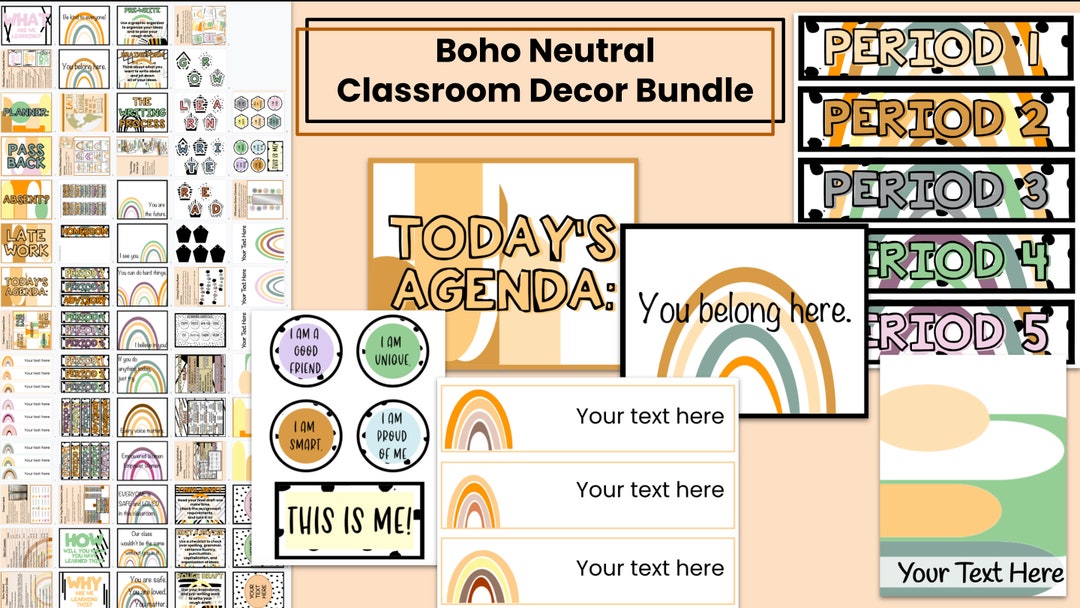 Boho Neutral Classroom Decor Bundle - Etsy