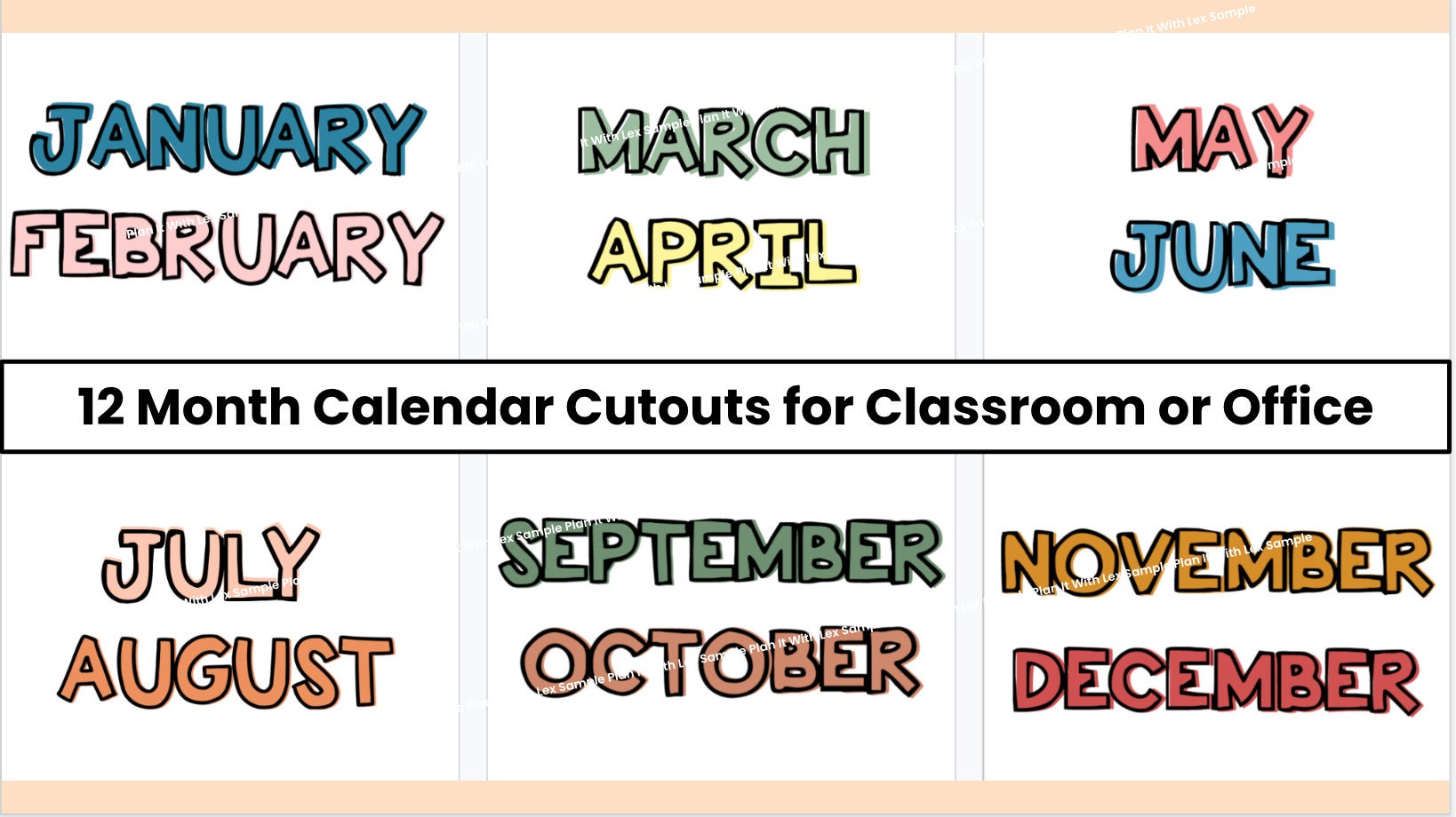 Recortes de calendario/mes para el aula, la oficina o el hogar - Etsy ...