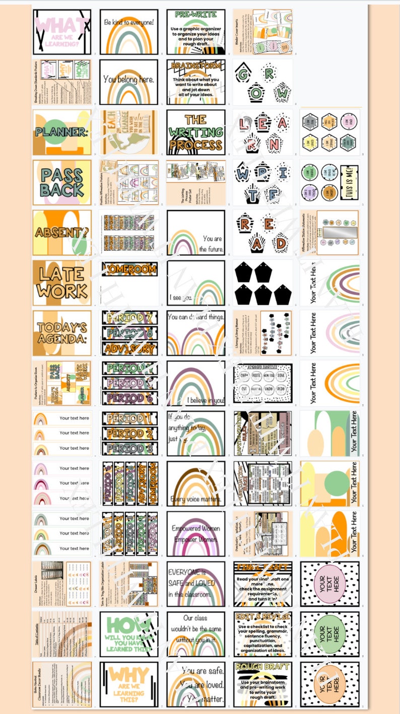 Boho Neutral Classroom Decor Bundle - Etsy