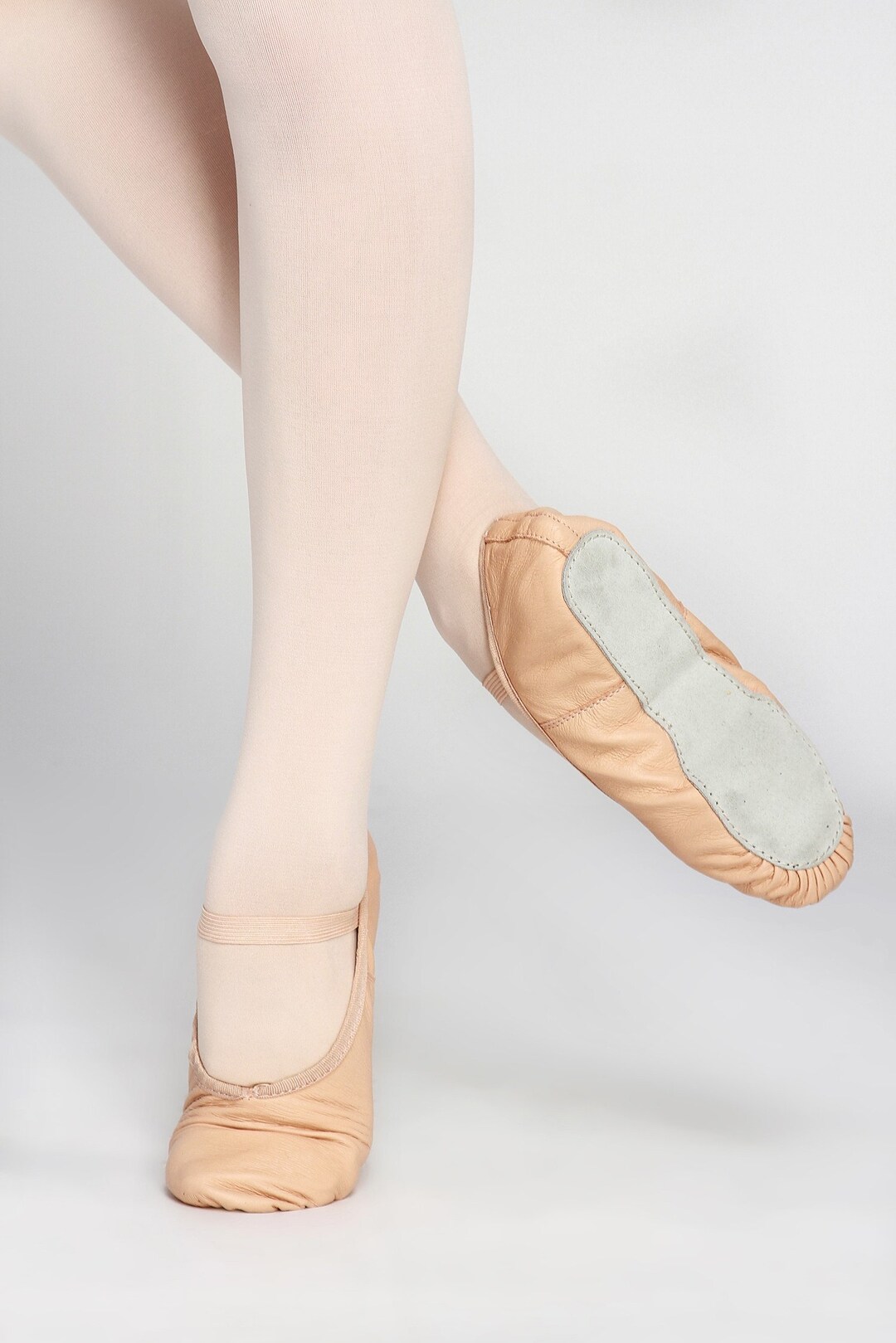Leather Ballet Slippers / Full Sole / Pink / Dance / Jazz / Theatre ...