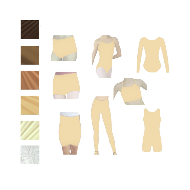 Adult Liner Layers / Naturals / Skin Tones / Bodysuit / Shorts / Bra ...