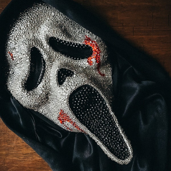 Crystalized Bedazzled Bling Bloody Scream Ghostface Mask - Etsy