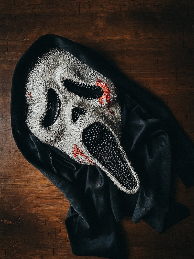 PINK Crystalized Bedazzled Bling Bloody Scream Ghostface Mask - Etsy
