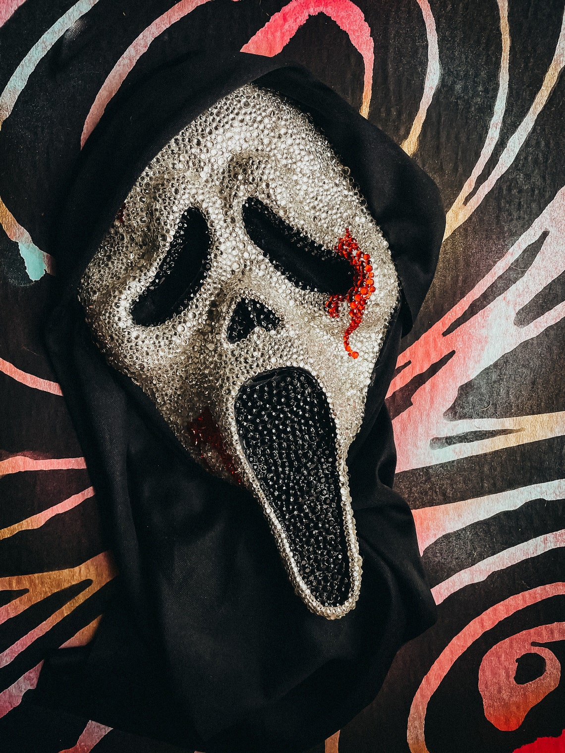Crystalized Bedazzled Bling Bloody Scream Ghostface Mask - Etsy