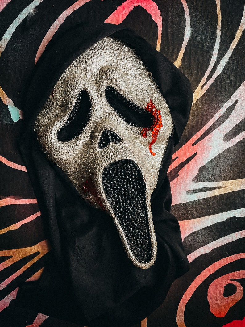Crystalized Bedazzled Bling Bloody Scream Ghostface Mask - Etsy