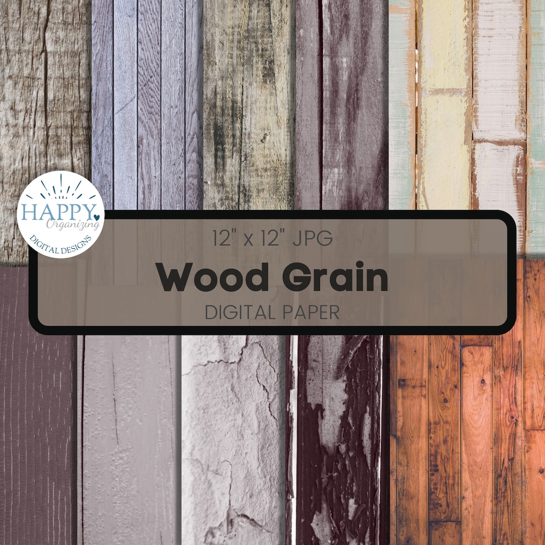 Wood Grain Digital Paper, Rustic Wood Grain Paper, Wood Background ...