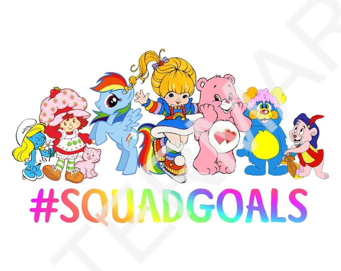 Squad Goals 80's Cartoon Characters Vintage PNG Instant DOWNLOAD File ...
