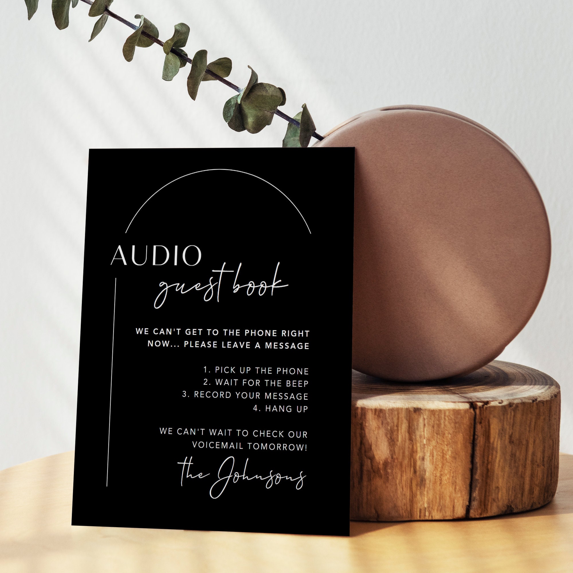Audio Guest Book Sign for Wedding Modern Minimalist Wedding - Etsy