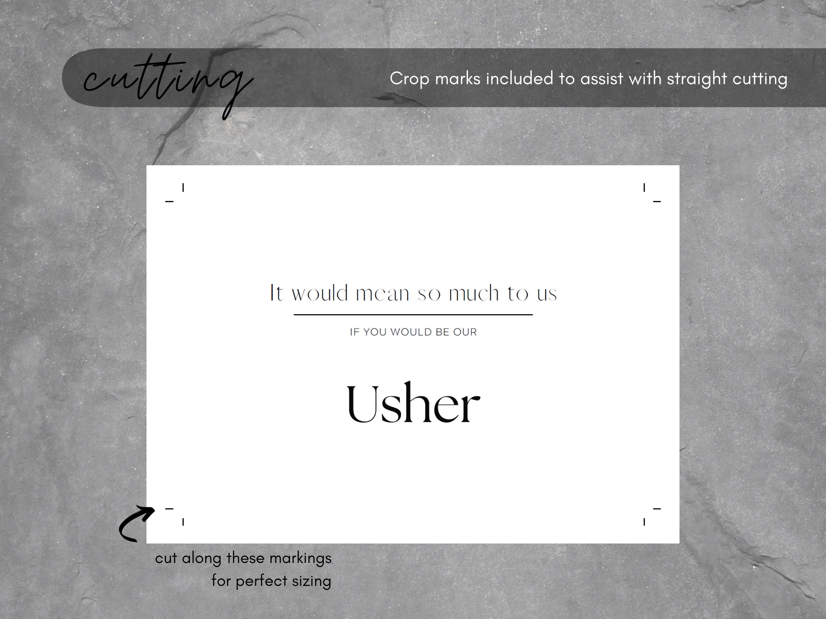 Usher Proposal Card Modern Wedding DIY PRINTABLE Minimalist Design ...