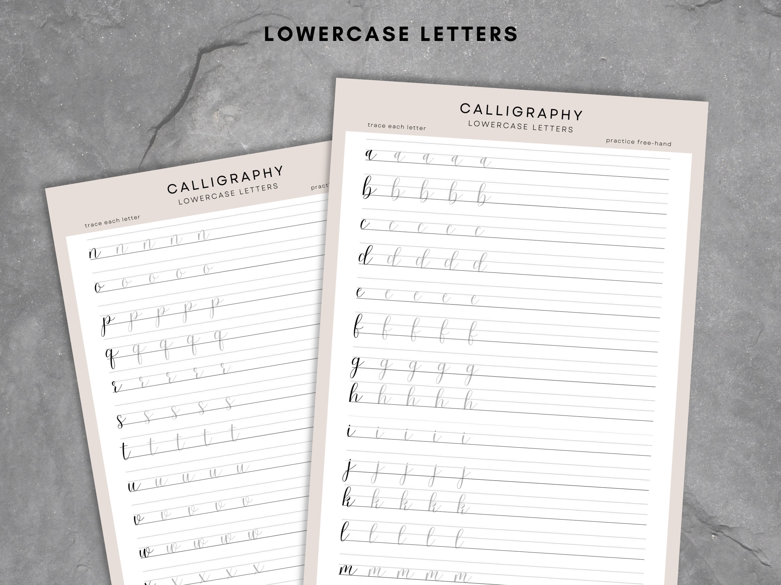 Printable Calligraphy Practice Sheets 8 Pages Instant - Etsy