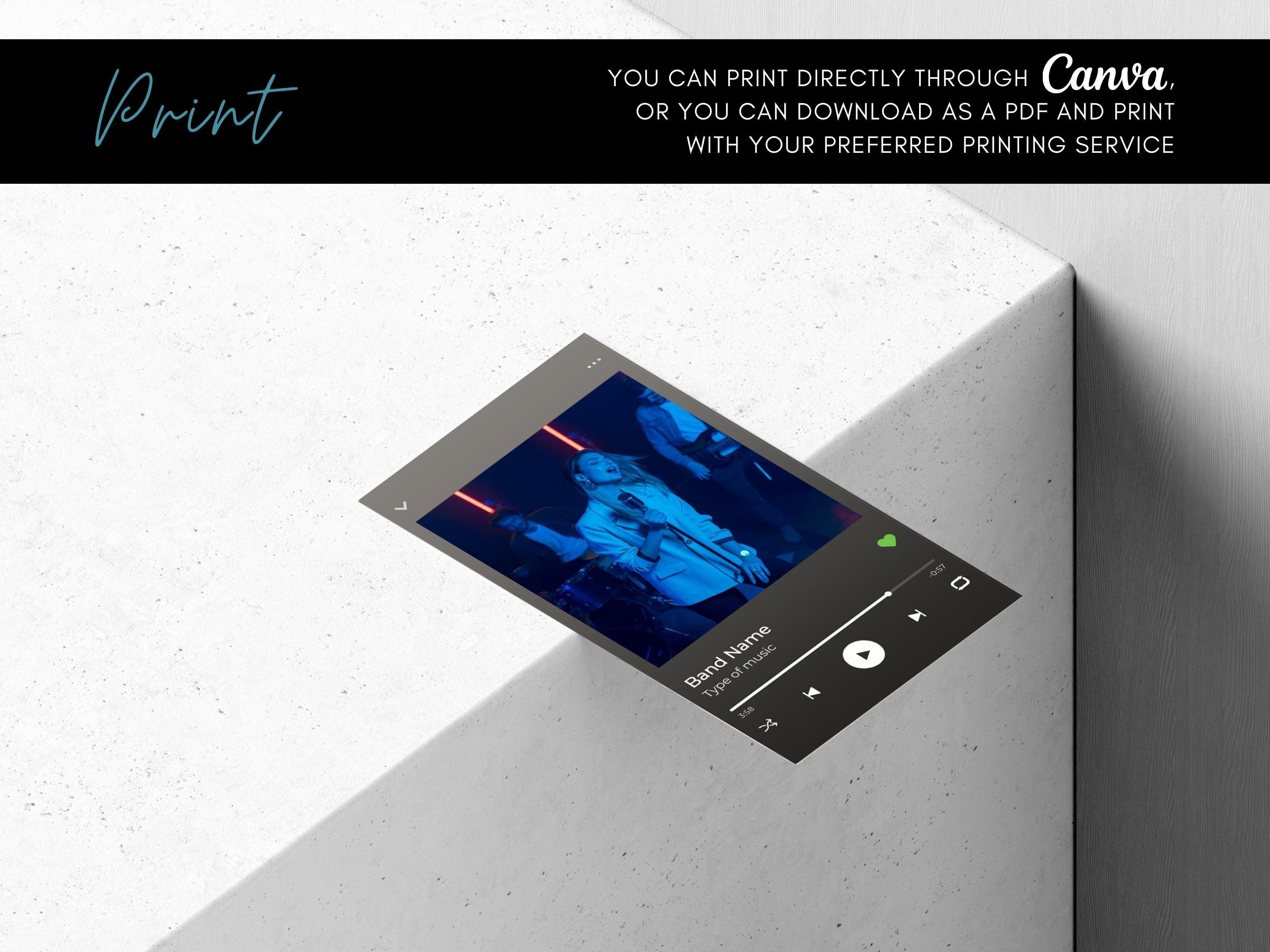 Spotify Business Card Template for Musician Editable Canva Template ...