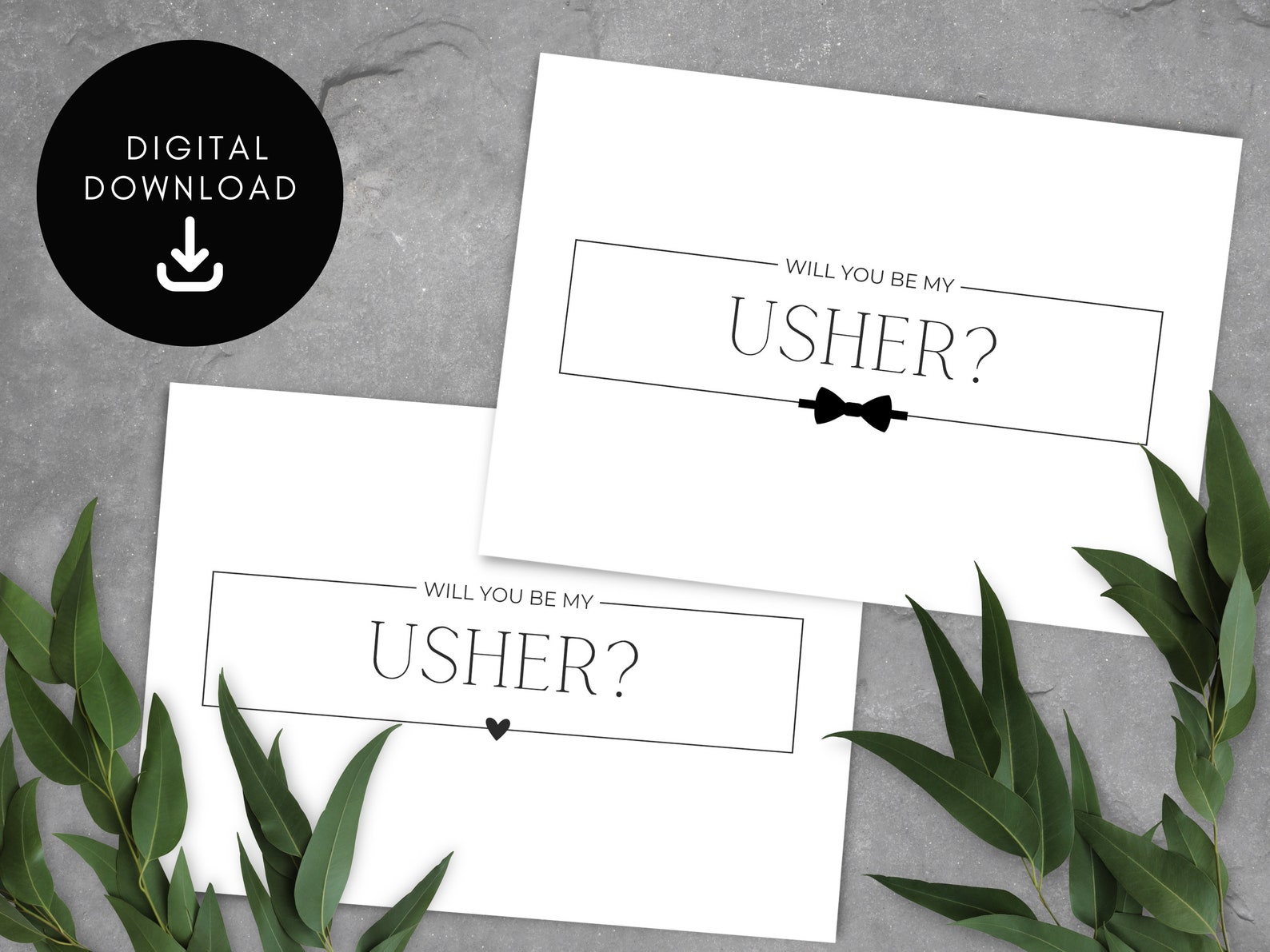 Will You Be My Usher Proposal Card, Modern, Minimalist Design ...