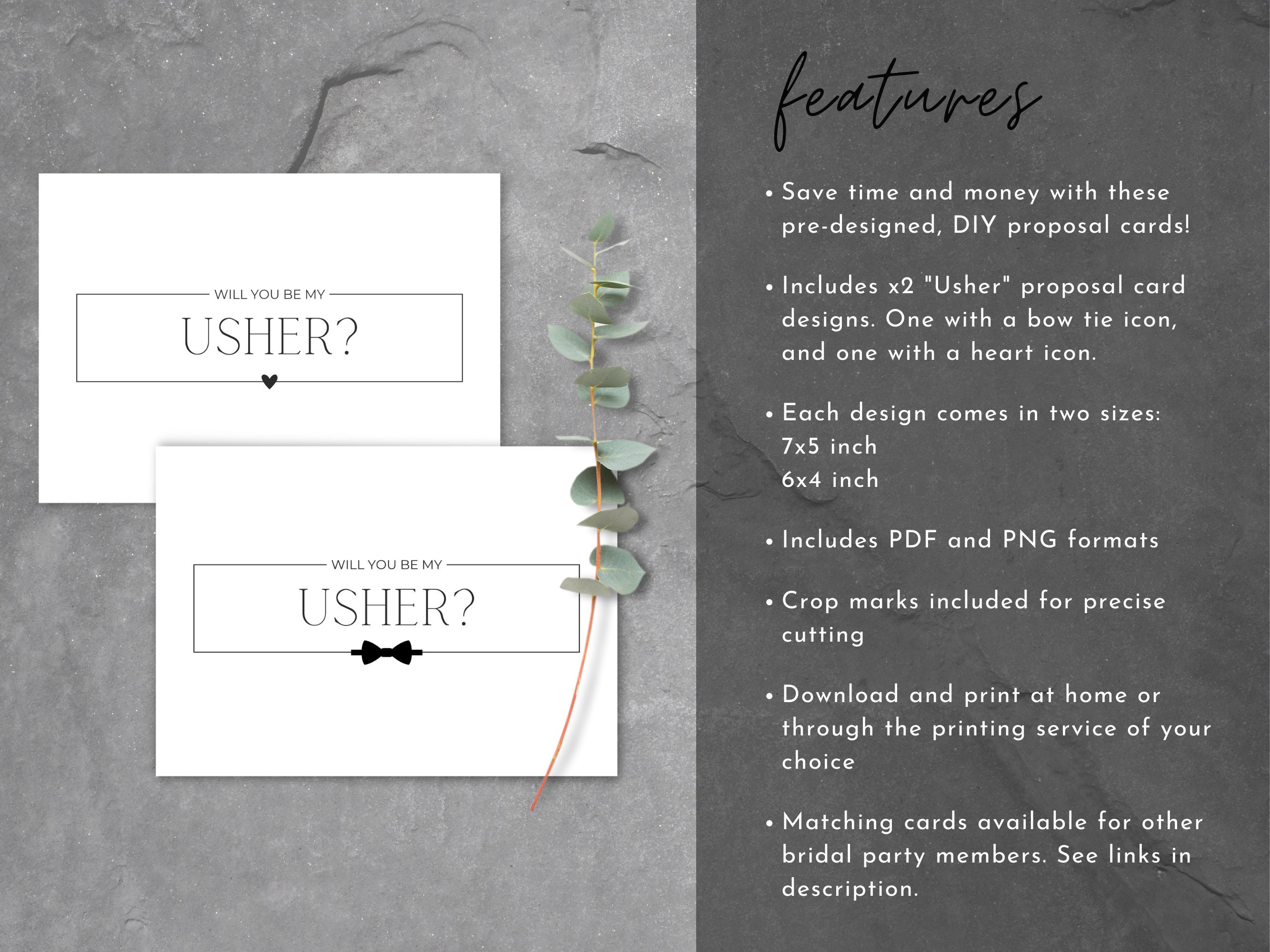 Will You Be My Usher Proposal Card, Modern, Minimalist Design ...