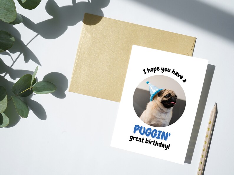 Pug Pun Birthday Card Printable Instant Download - Etsy