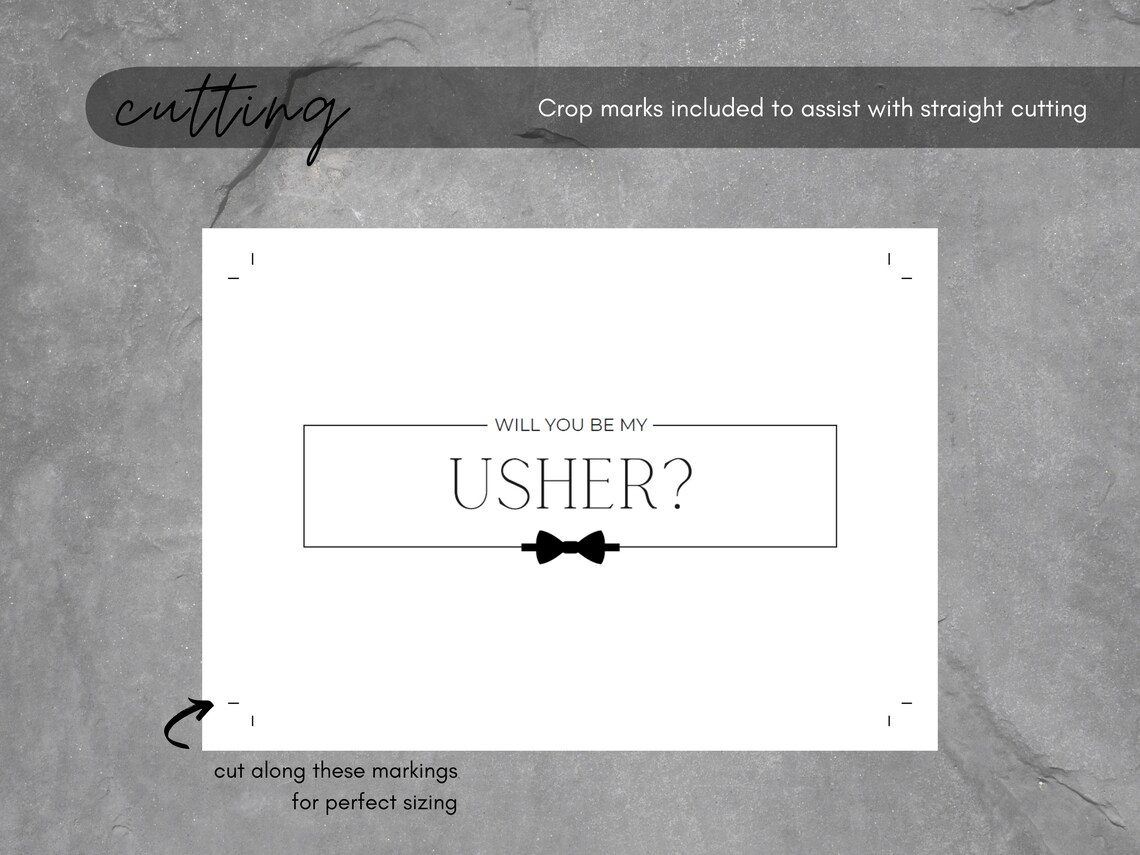 Will You Be My Usher Proposal Card, Modern, Minimalist Design ...