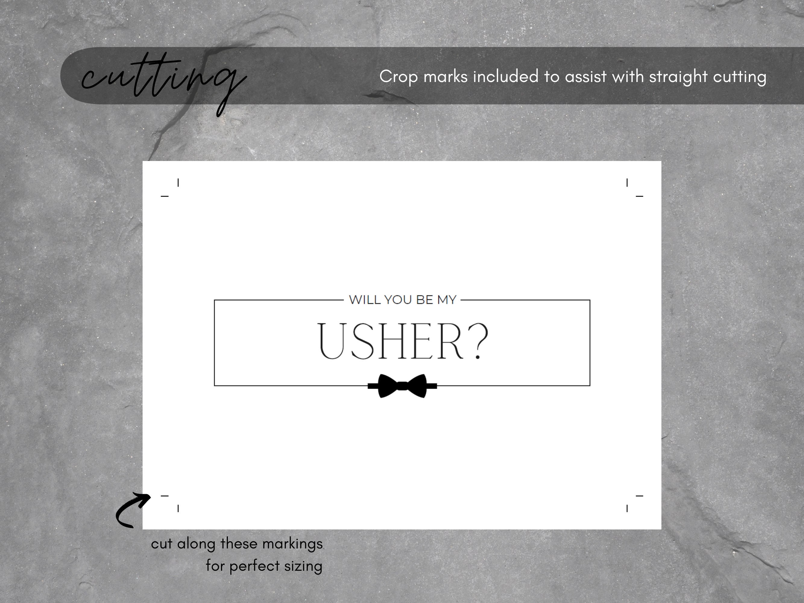Will You Be My Usher Proposal Card, Modern, Minimalist Design ...
