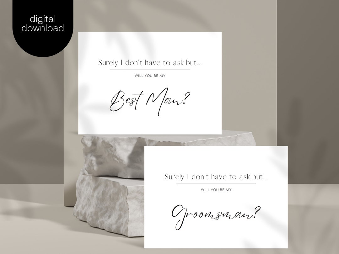 Groomsmen Proposal Card | Script Font, Minimalist Design (digital ...