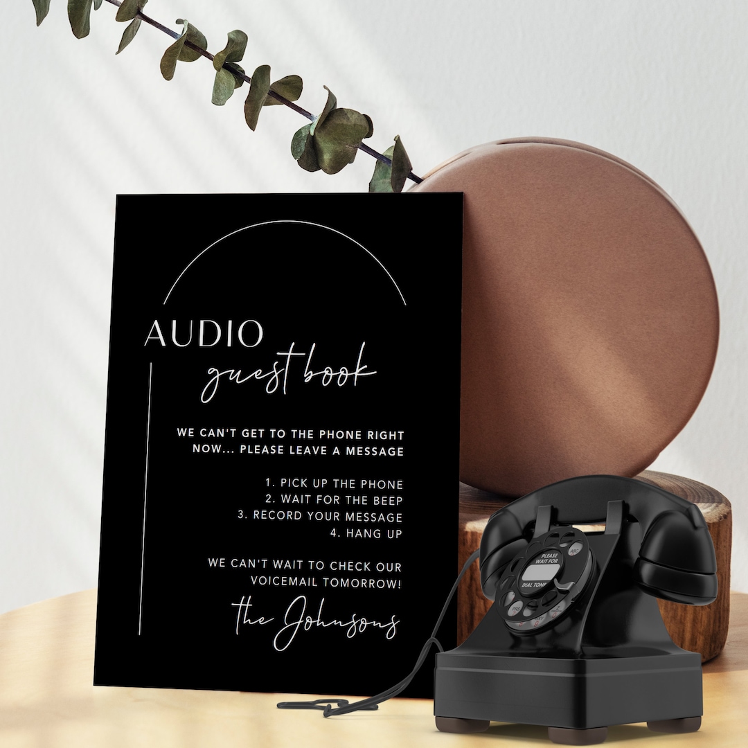 Audio Guestbook Wedding Sign for Modern Bride Printed on Artboard With ...