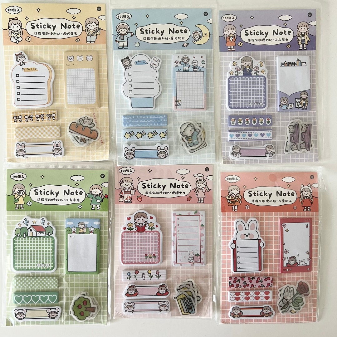 Kawaii Sticky Note Stationery Set - Etsy