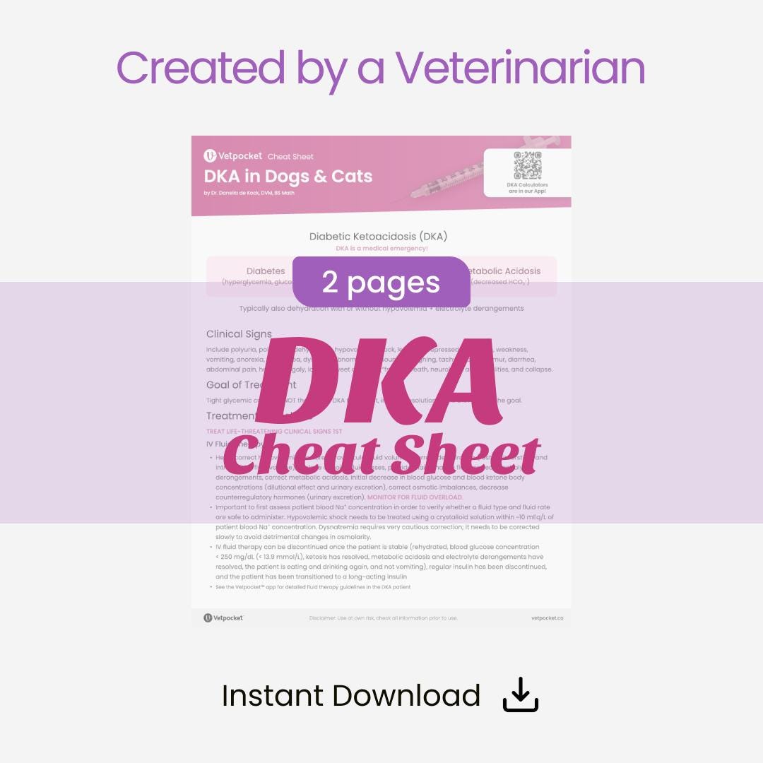 DKA in Dogs and Cats Cheat Sheet - Etsy